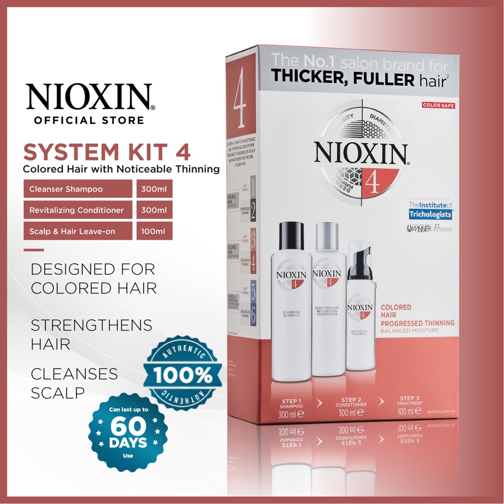 NIOXIN System Kit 4 60-day Kit for Colored Hair with Noticeable ...