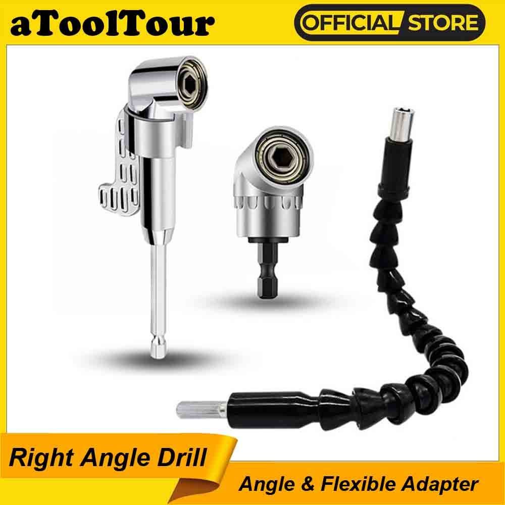 Right Angle Screwdriver Drill Adapter 105 Degree Holder Adjustable Bits ...