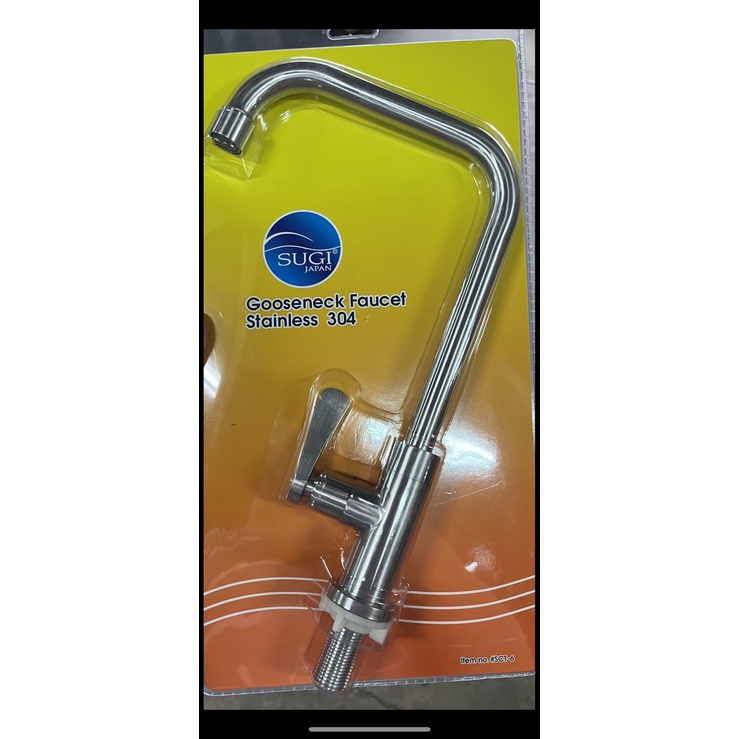 Gooseneck Kitchen Faucet Sugi Stainless Steel 304 | Shopee Philippines