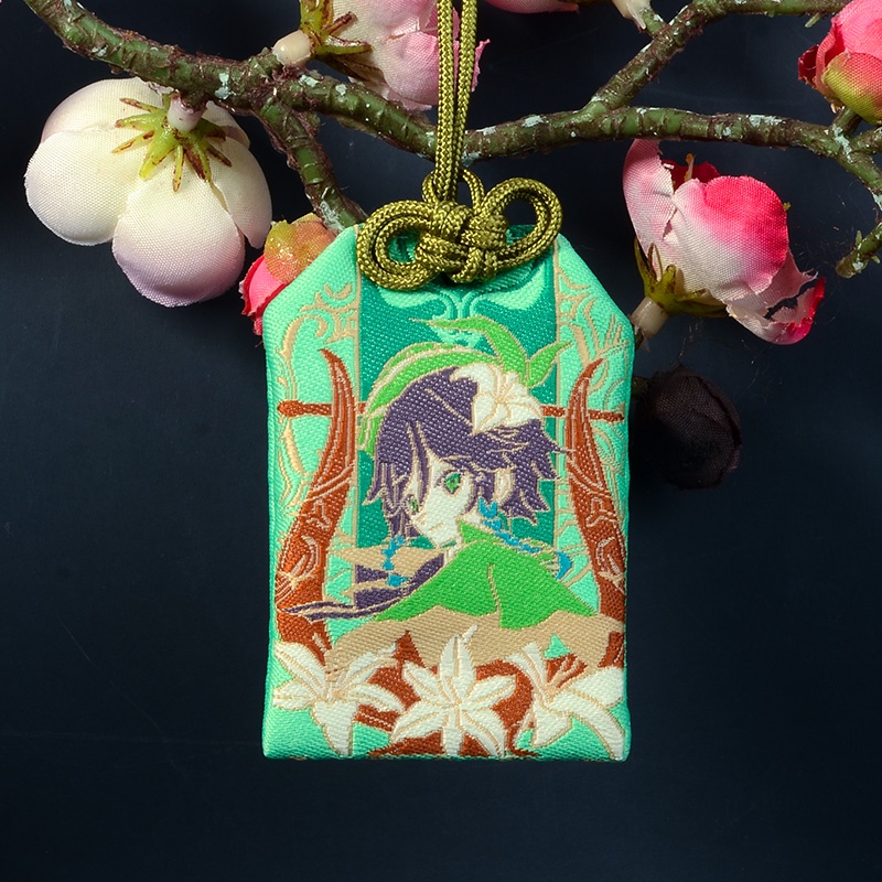 Genshin impact keychain Omamori pendant Embroidery Amulet pendant ...