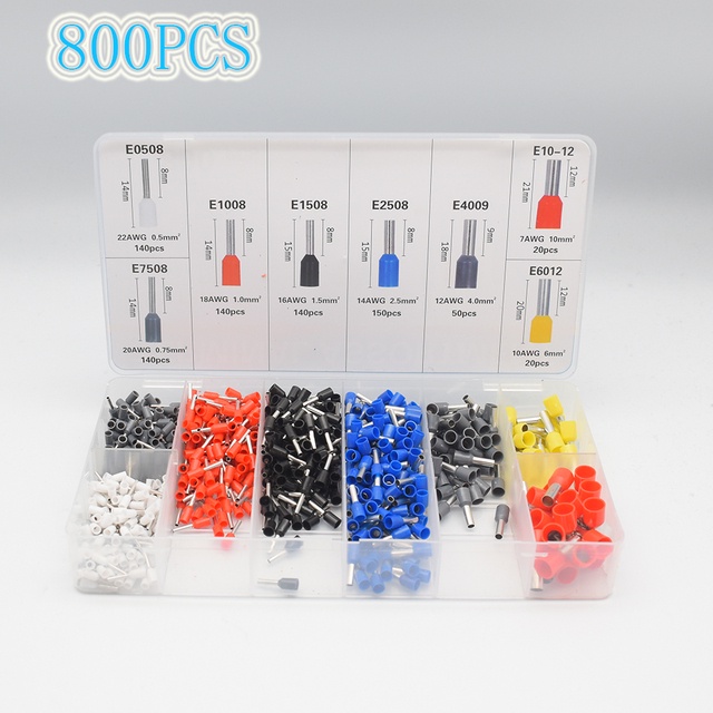800/1200/1800/1900PCS Wire Ferrules, Insulated Crimp Pin Terminal Kit ...
