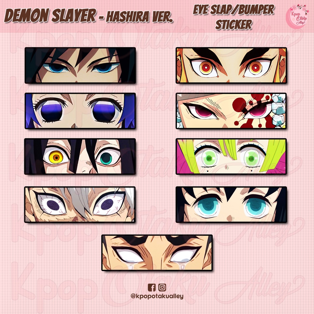 Demon Slayer - Hashira ver. Eye Slap / Bumper Laminated Vinyl Sticker ...