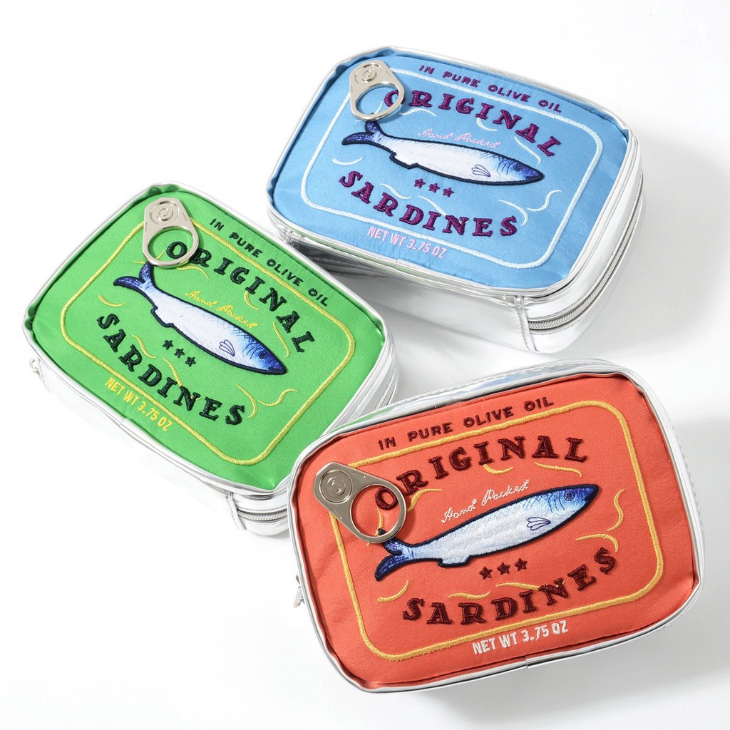 Large Capacity Cute Canned Sardines Shape Storage Bag Cosmetic Creative ...