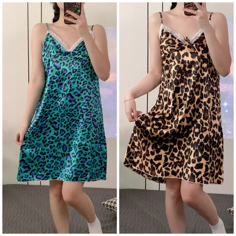 Cod Silk Spaghetti Sexy Sleepwear Printed Terno Short Sexy Lingerie For Women Shopee Philippines