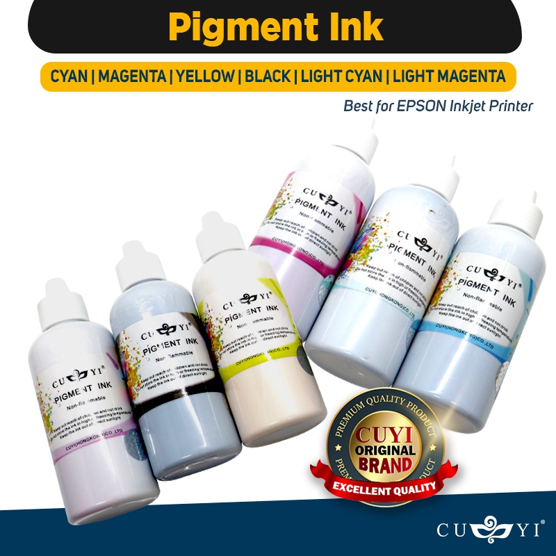 CUYI Pigment Ink 100ML (6 Colors)) || Cyan, Magenta, Yellow, Black ...