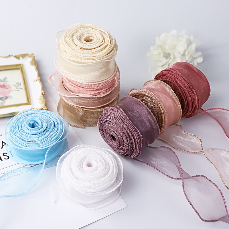 4cm*10m fishtail wave sand ribbon cake fringe flower art bundle ribbon ...