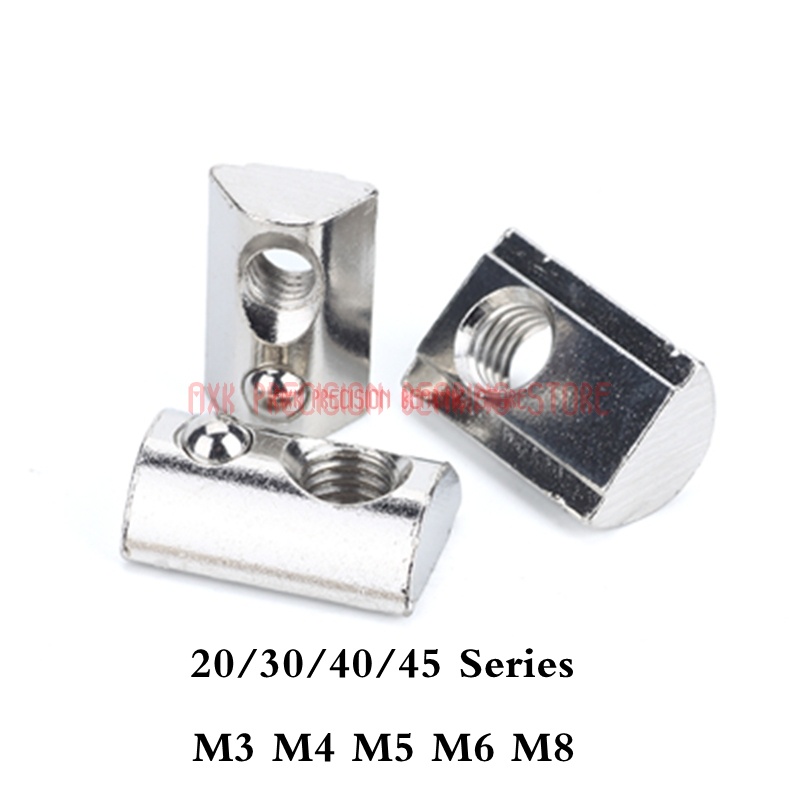M3 M4 M5 M6 M8 Roll in Spring T-nut with Ball for Aluminum Extrusion ...