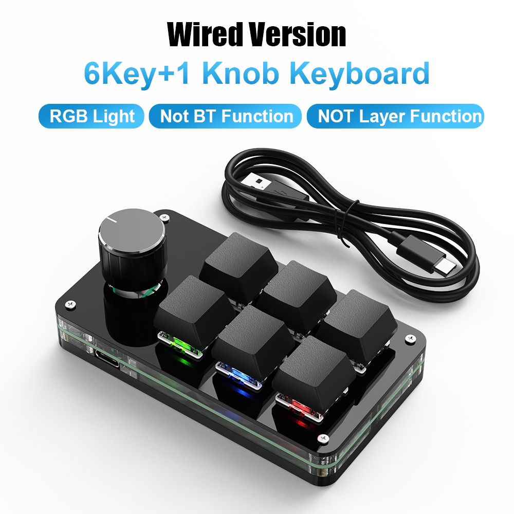 Programming Macro Custom Knob Keyboard RGB 3 Key Copy Paste Mini Button Photoshop Gaming Keypad ...