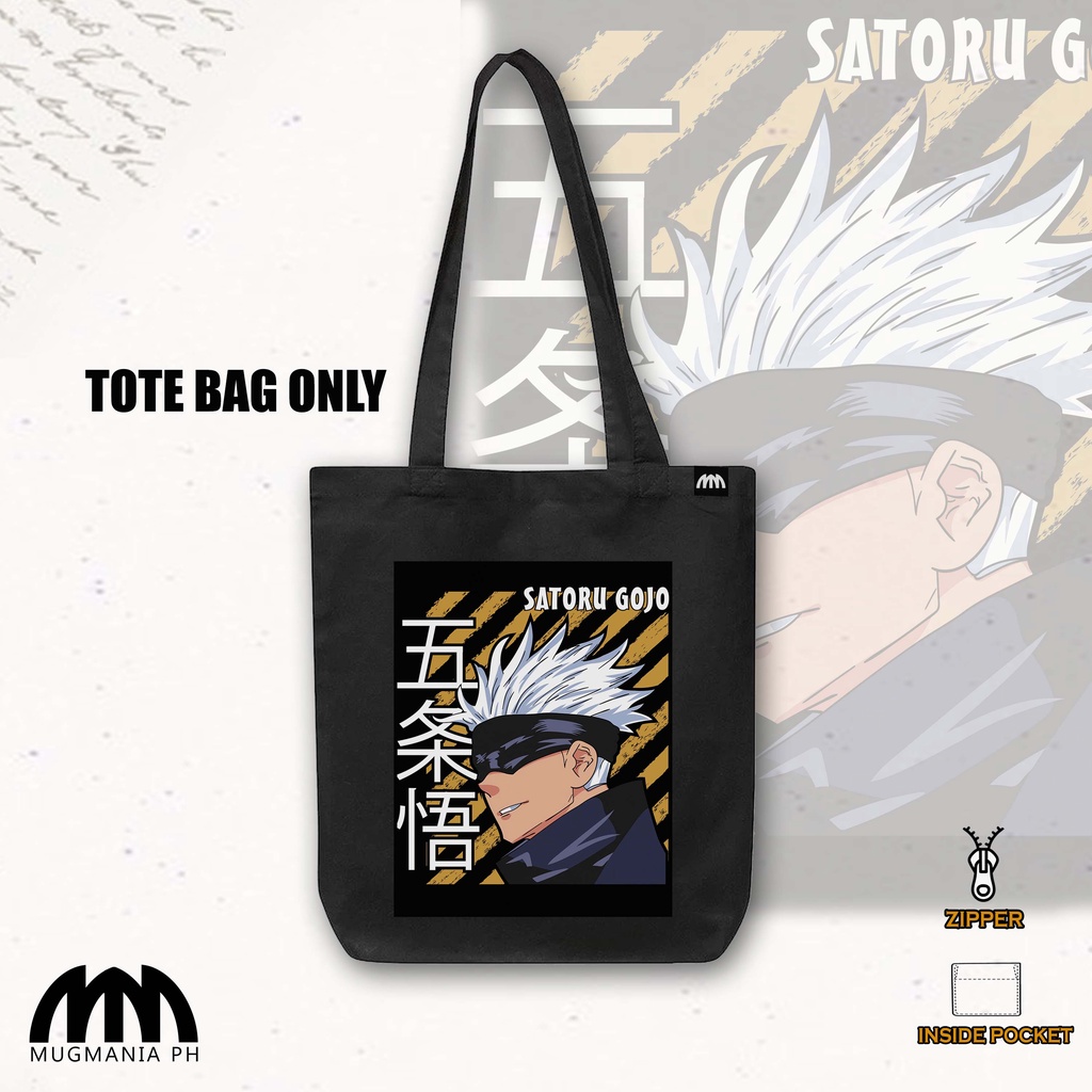 Jujutsu Kaisen - Mugmania - Gojo Black Tote bag Only (With Zipper ...