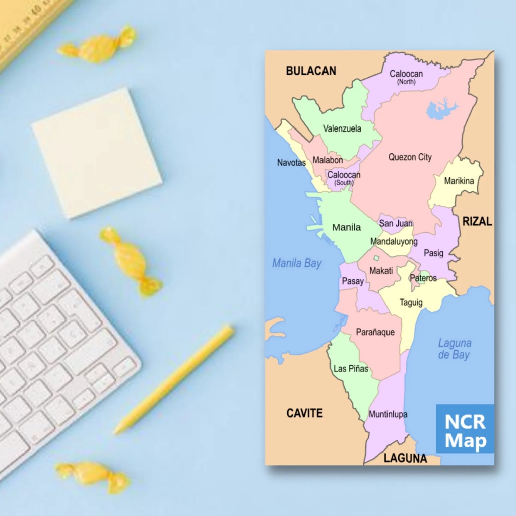 Laminated National Capital Region Map, NCR Map for Kids, Learners ...