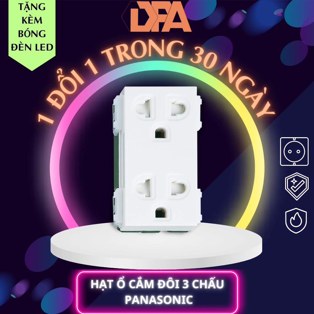 Panasonic WEV1582SW Wall Socket Double 3-Prong Wall Socket with High ...