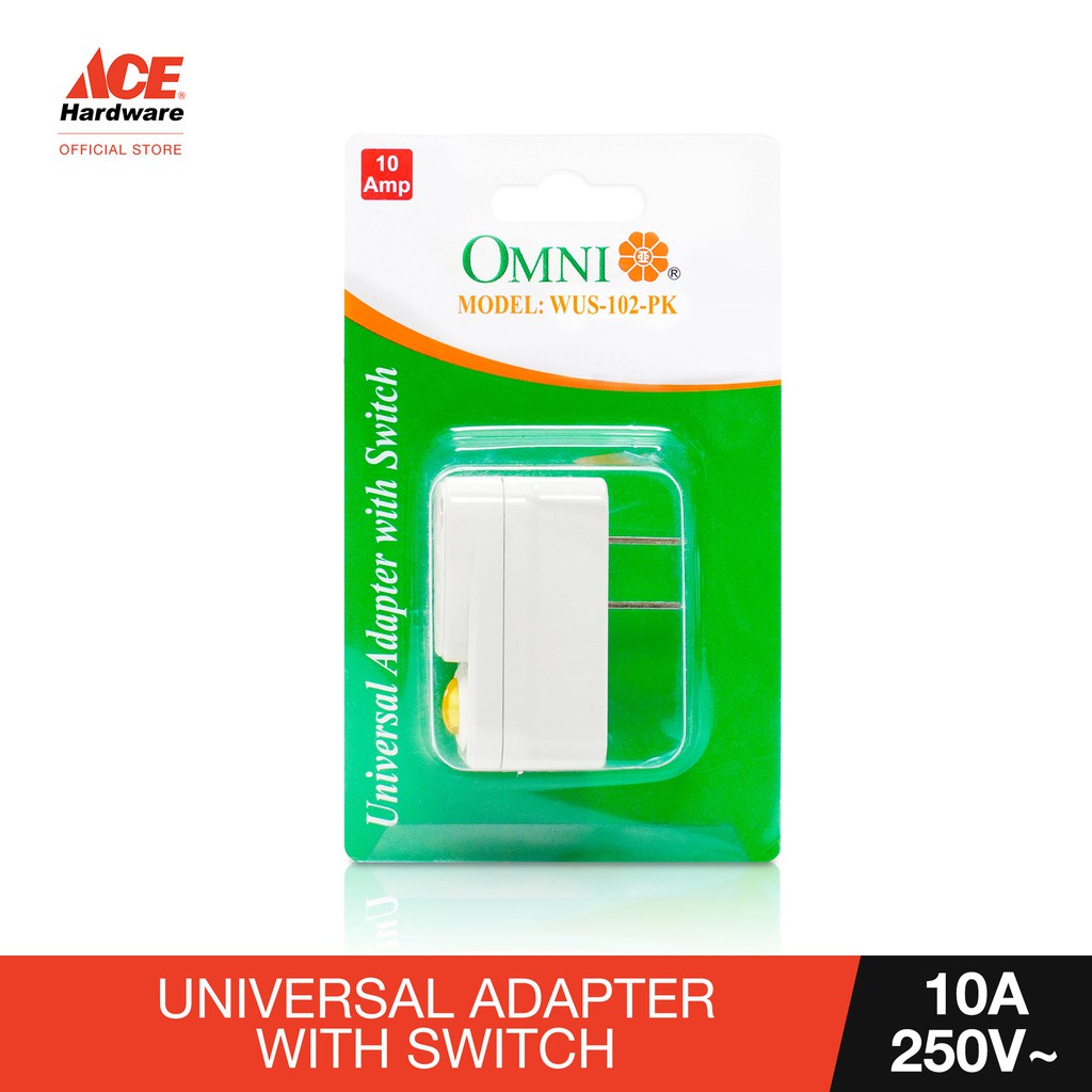 OMNI Universal Adaptor W/ Switch Wus-102-Pk | Shopee Philippines