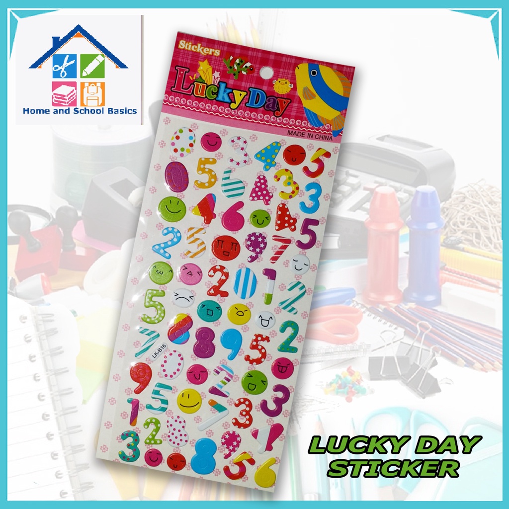 Lucky day Sticker- numbers design- arts and craft | Shopee Philippines