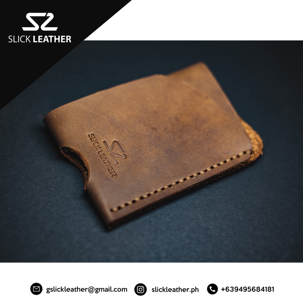 Slick Leather - Folded Minimalist Wallet Top Grain Leather | Shopee ...