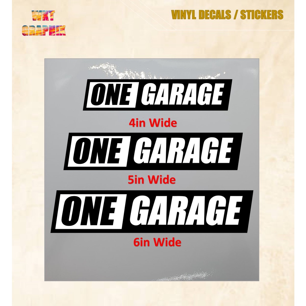 ONE GARAGE Logo Vinyl Sticker (Waterproof, Glossy, Laminated) | Shopee ...