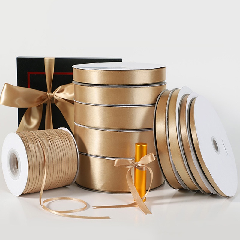 Best SELLER-22M/Roll Champagne Gold Ribbons Christmas ribbons DIY gift ...
