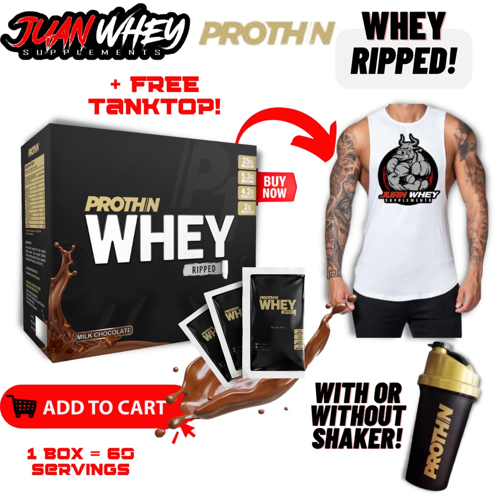 PROTHIN WHEY RIPPED 1 BOX WITH FREE SANDO | OPTIONAL SHAKER | Shopee ...