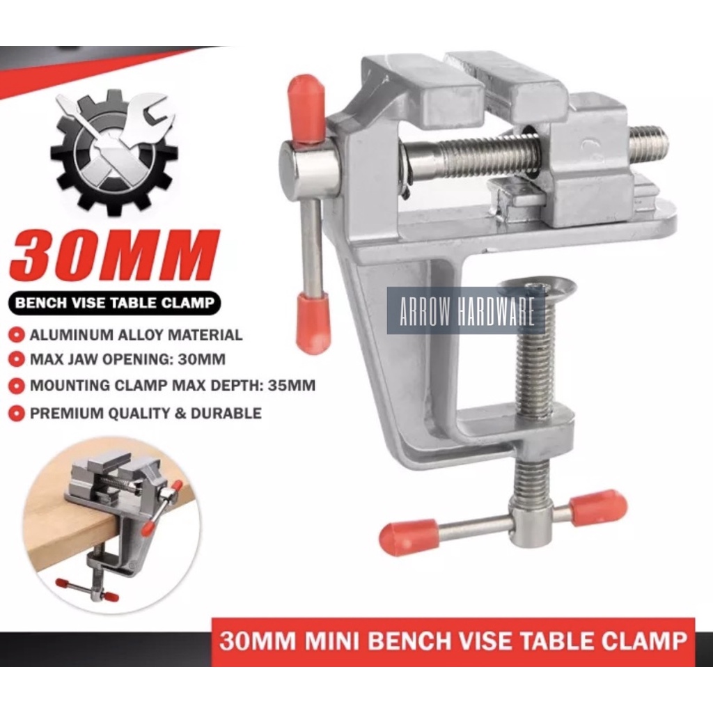 30mm Mini Aluminum Alloy DIY Jaw Bench Clamp Drill Press Vice Micro ...