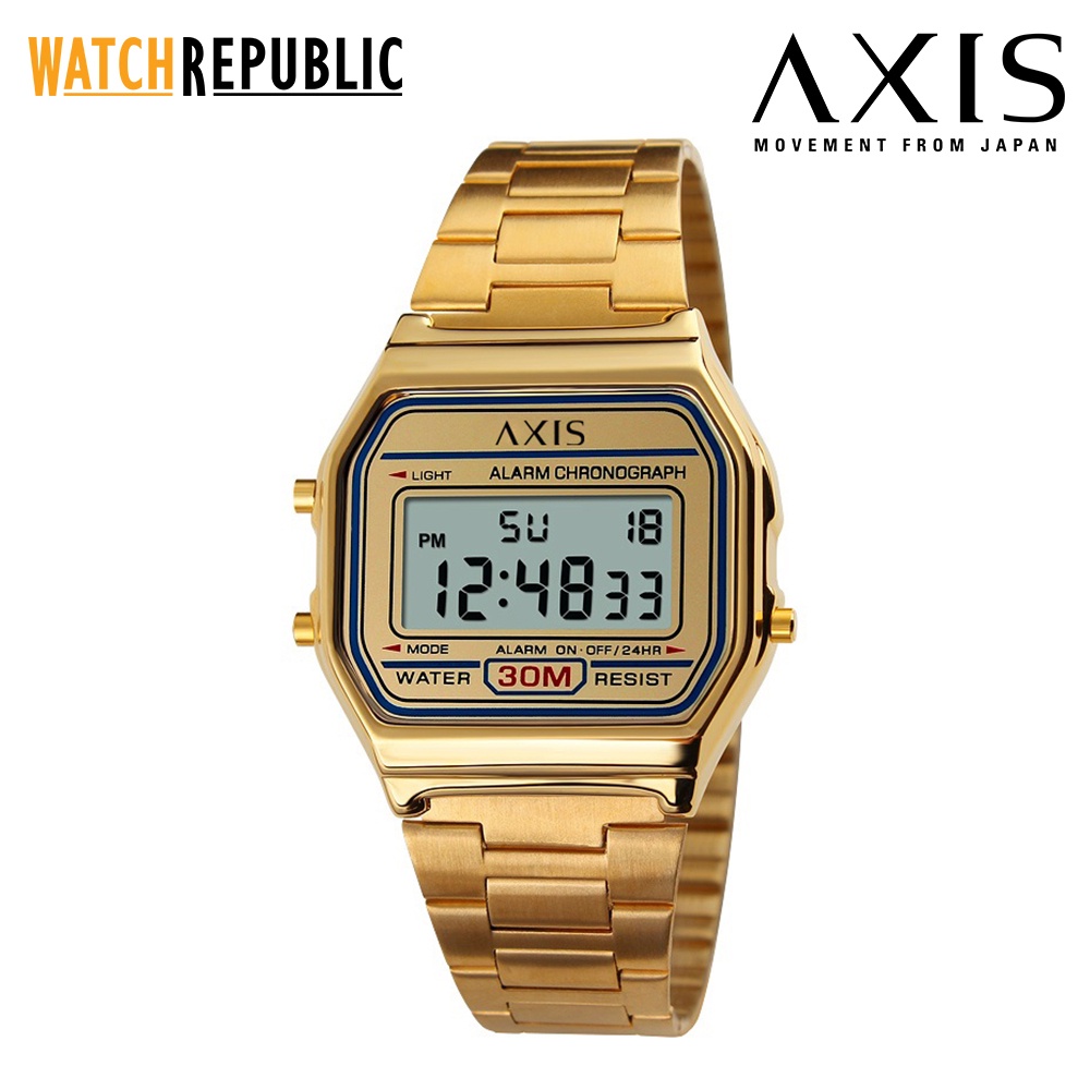 Axis Digital Gold Stainless SteelDigital Watch For Unisex AP3341-1216 ...