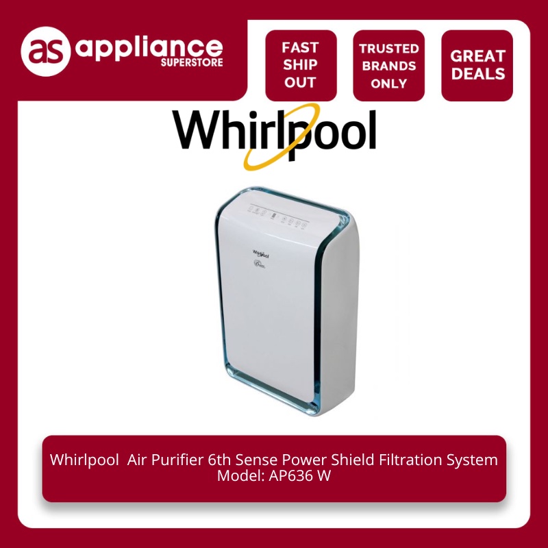 Whirlpool Air Purifier 6th Sense Power Shield Filtration System AP636 W ...