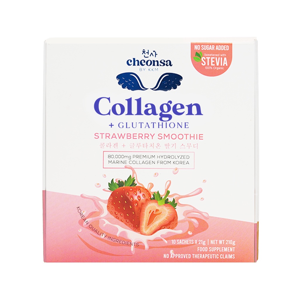 CHEONSA Collagen + Glutathione Strawberry Smoothie 21g x 10s | Shopee ...