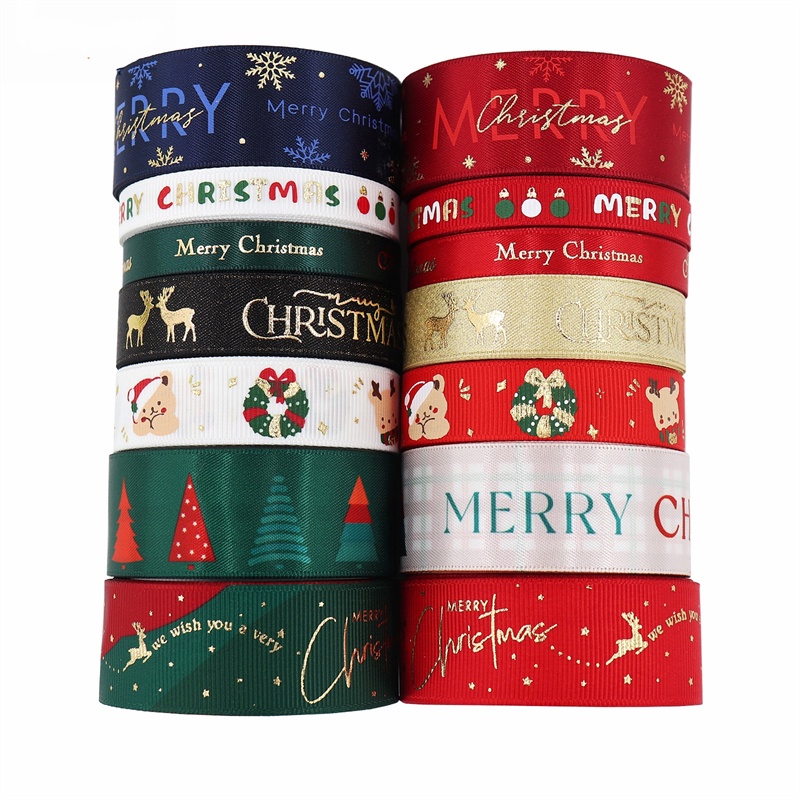 10yards Christmas Ribbon for christmas tree grosgrain Satin ribbon Red ...