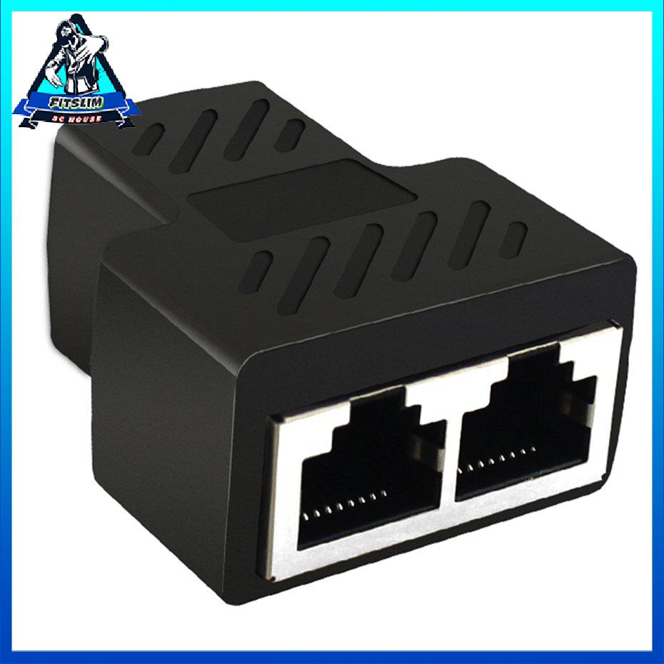 1 To 2 Ways RJ45 Ethernet LAN Network Splitter Double Adapter Ports ...