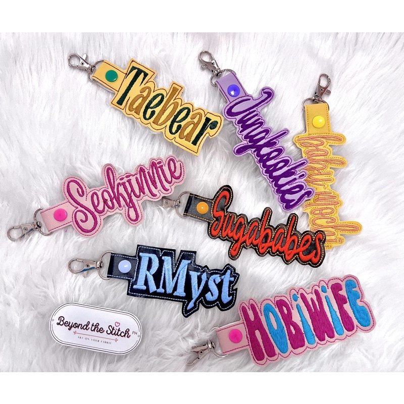 BTS — bangtanies embroidered bag tag / key chains | Shopee Philippines
