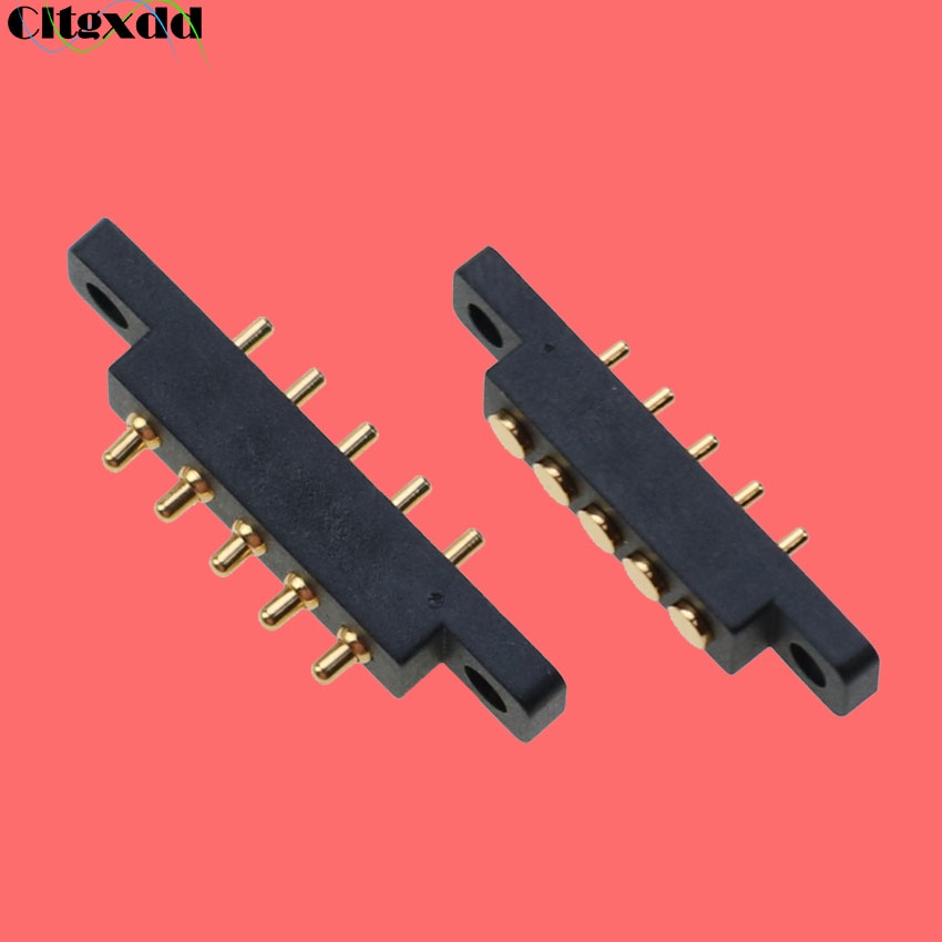 1PCS Female Male Spring Loaded Pogo Pin Connector 5 Pin 2.54 MM Pitch ...