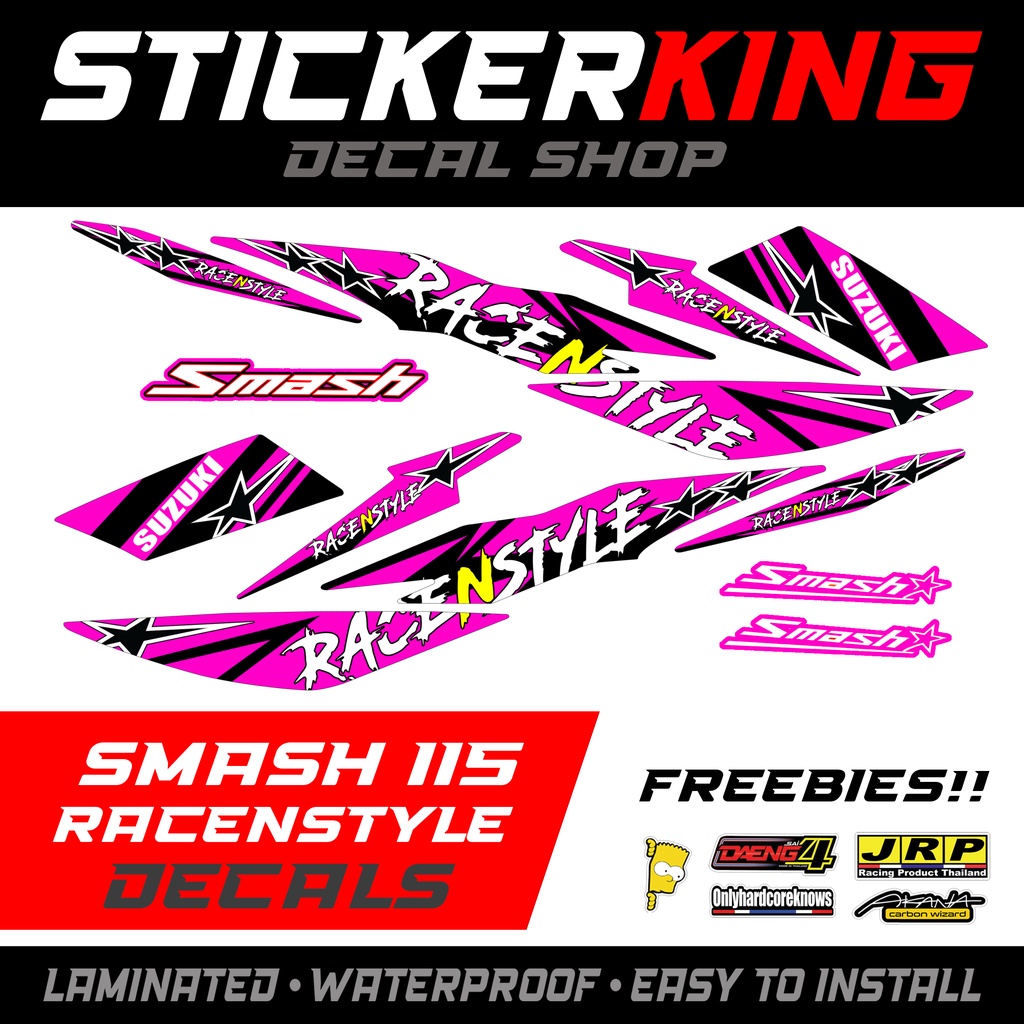 SMASH 115 RACENSTYLE DECALS (PINK) | Shopee Philippines