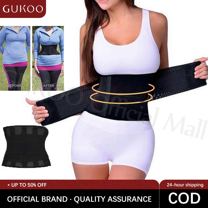 GUKOO Waist Trainer Body Shaper with Dual Adjustable Hook Hourglass ...