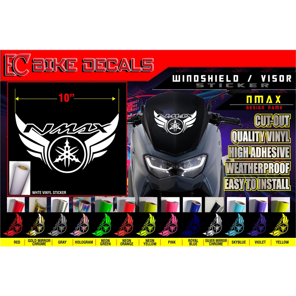Yamaha Nmax Windshield Sticker Decal VISOR CUTOUT - NMAX - HIGH QUALITY ...