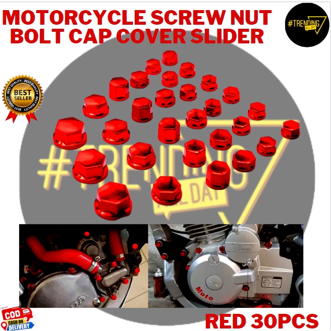 RUSI SURF Red 30pcs screw nut bolt cap cover slider COD | Shopee ...