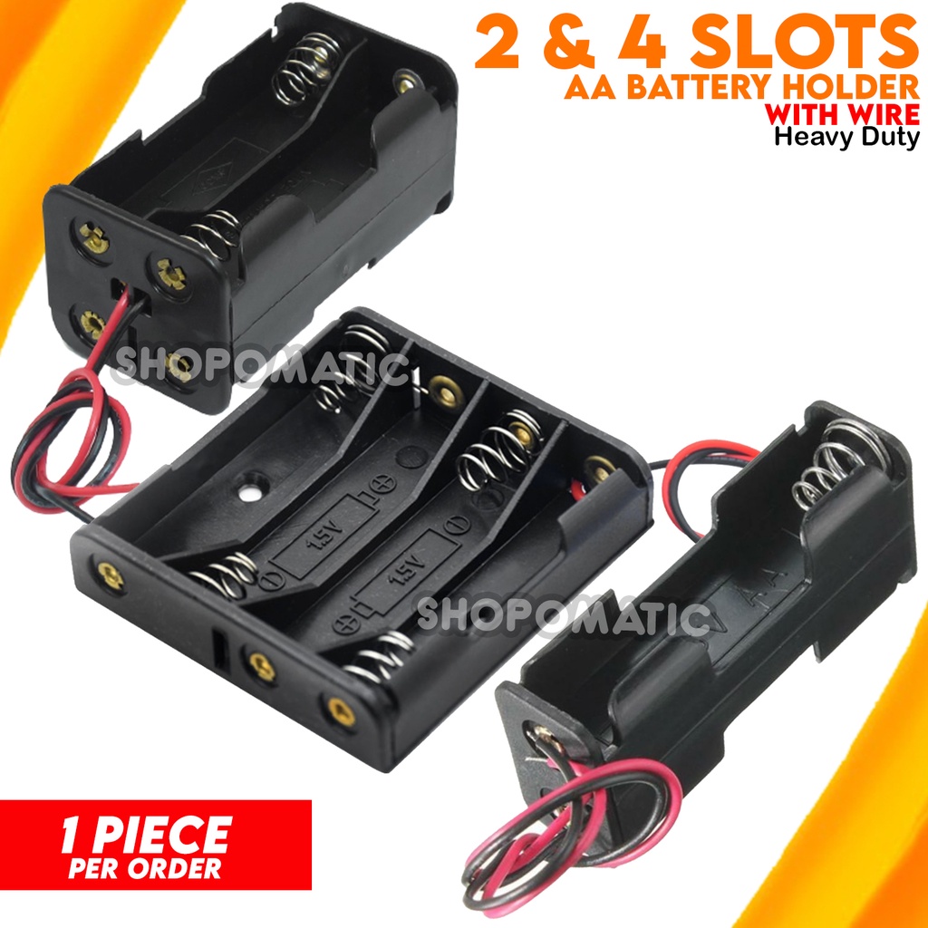 🟧 AA BATTERY HOLDER 4 SLOTS/2 SLOTS WITH WIRE LEAD SALE 🟧 | Shopee ...