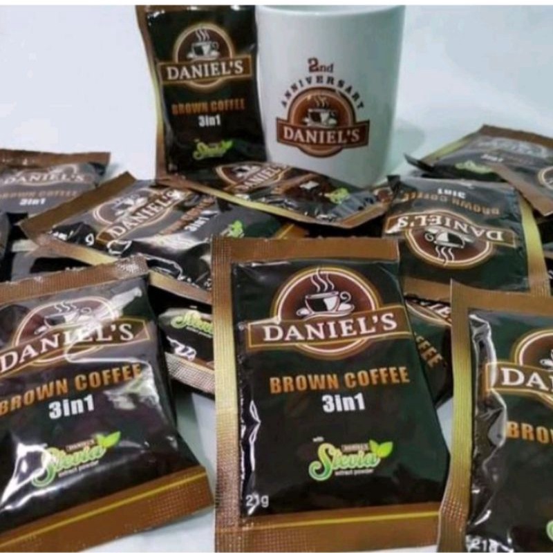 Daniel's 3in1 Brown Coffee with Stevia Extract Powder | Shopee Philippines