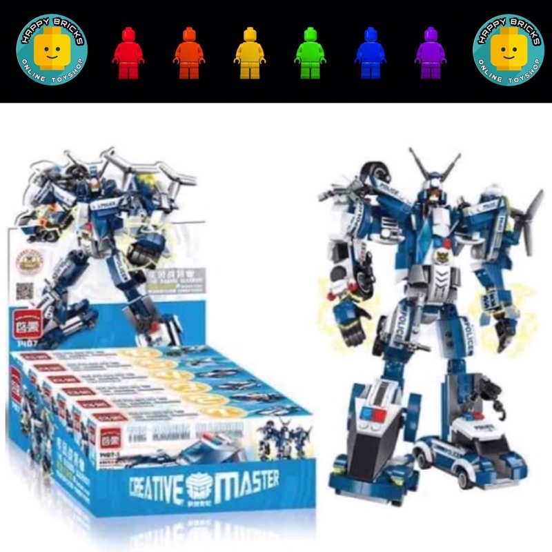 6in1 Robot Transformation Creative Master MECHA Building Blocks ...