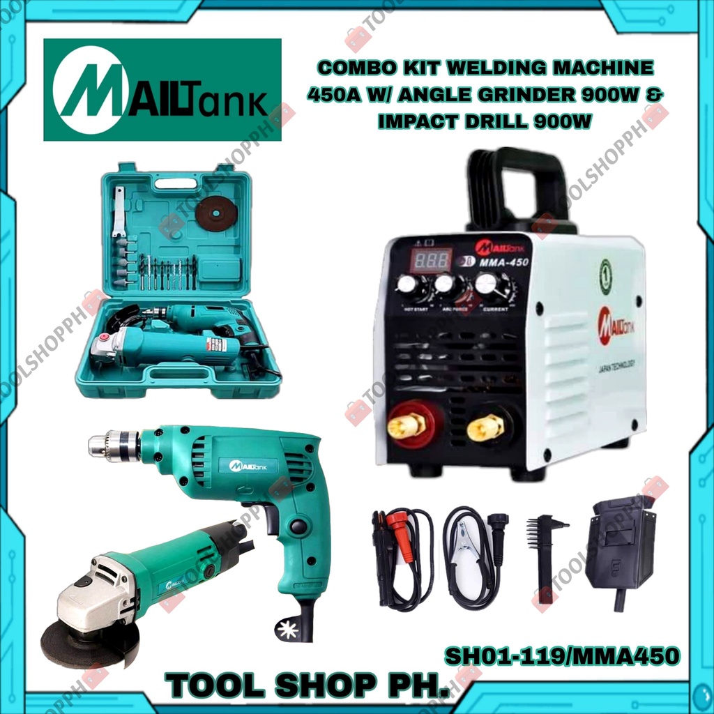 Mailtank Combo Set Welding Machine 450A w/ Grinder 900W & Drill 900W ...