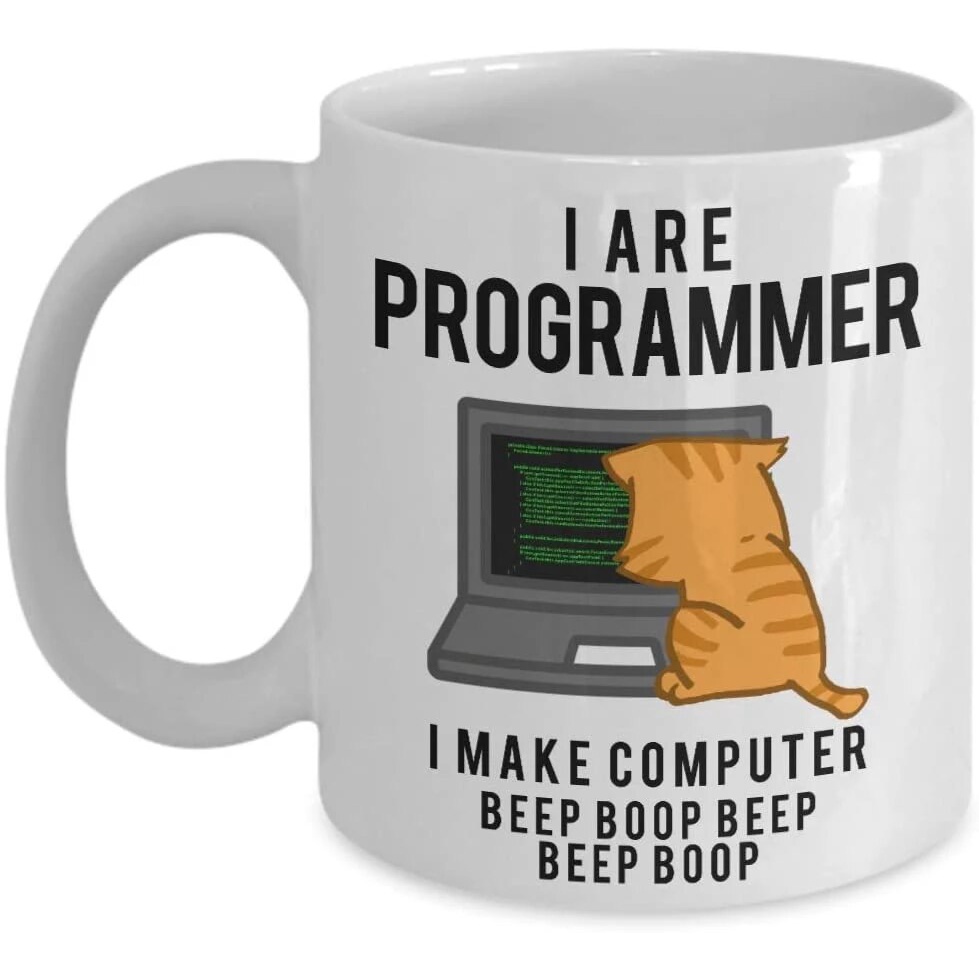 Funny Coder Coworker Meme Programming Computer Programmer Cat Coffee Mug Funny Coder Coworker