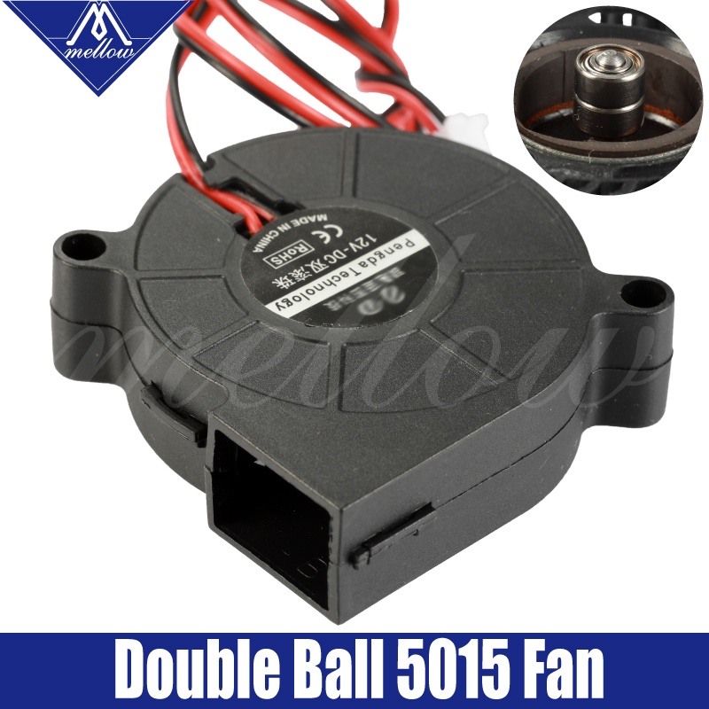3D Printer Blower Fan 5015 12V 0.28A/24V 0.1A Dual Bearing Fan ...
