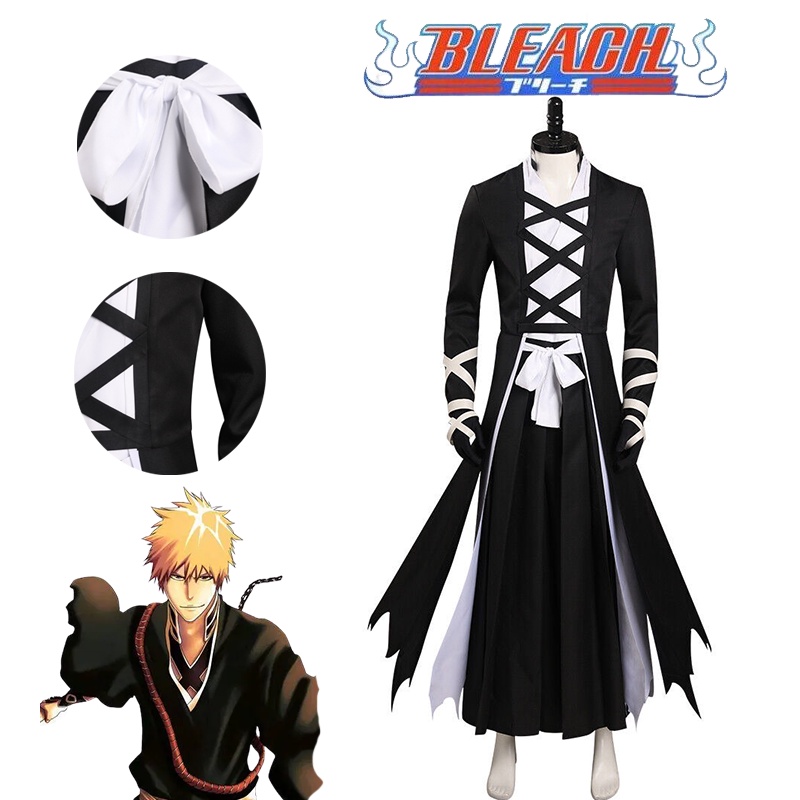 High Quality Bleach Kurosaki Ichigo Robe Cosplay Costume Halloween ...