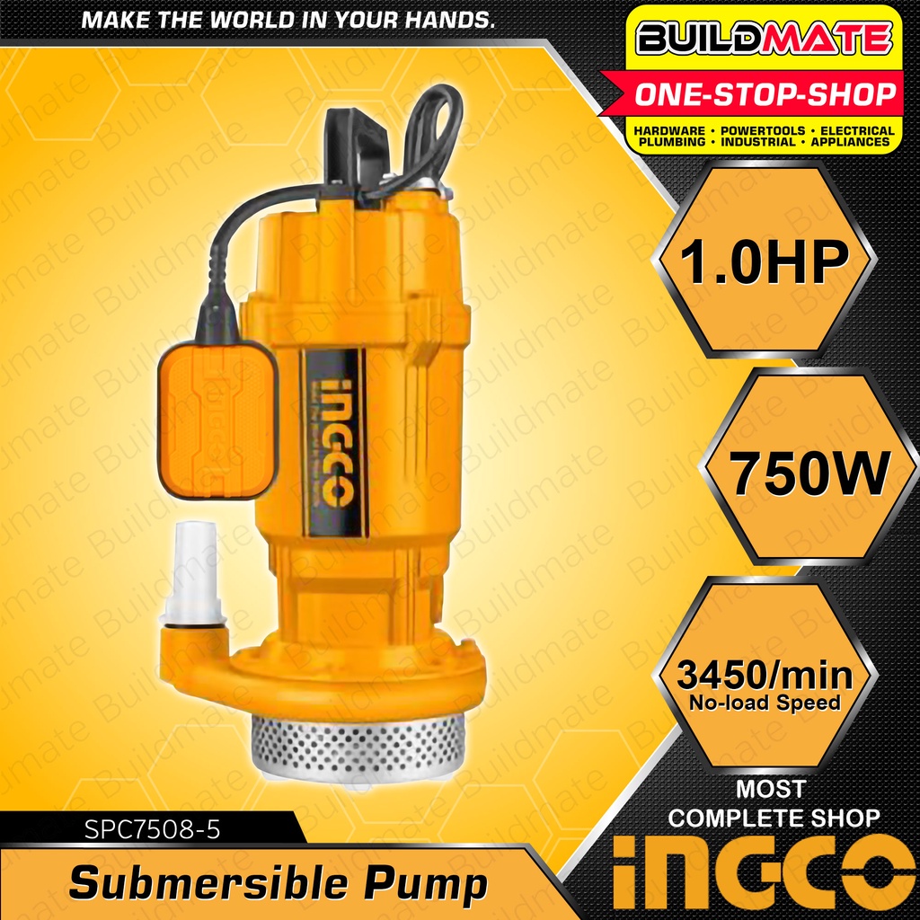 Buildmate x INGCO Submersible Pump 750W (1.0HP) Clean & Dirty Water ...