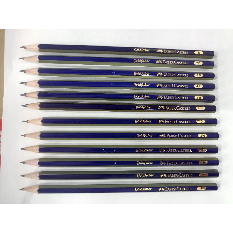 Fabercastell Goldfaber graphite pencil(B,2B,3B,4B,5B,6B,HB,H,2H,3H,4H,F ...
