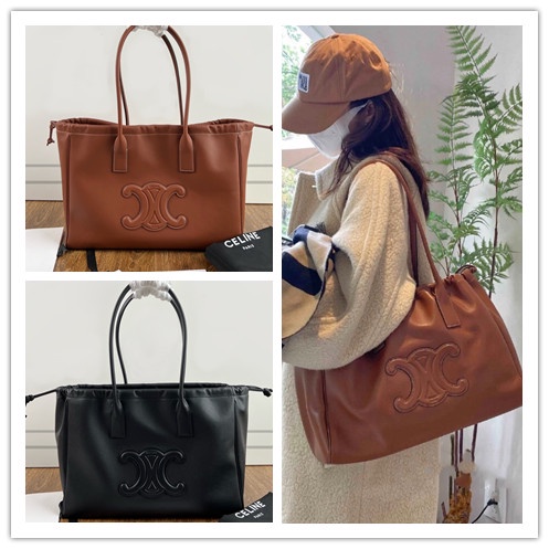 SLSL//Smooth cowhide drawstring bag, CUIR series full leather ...