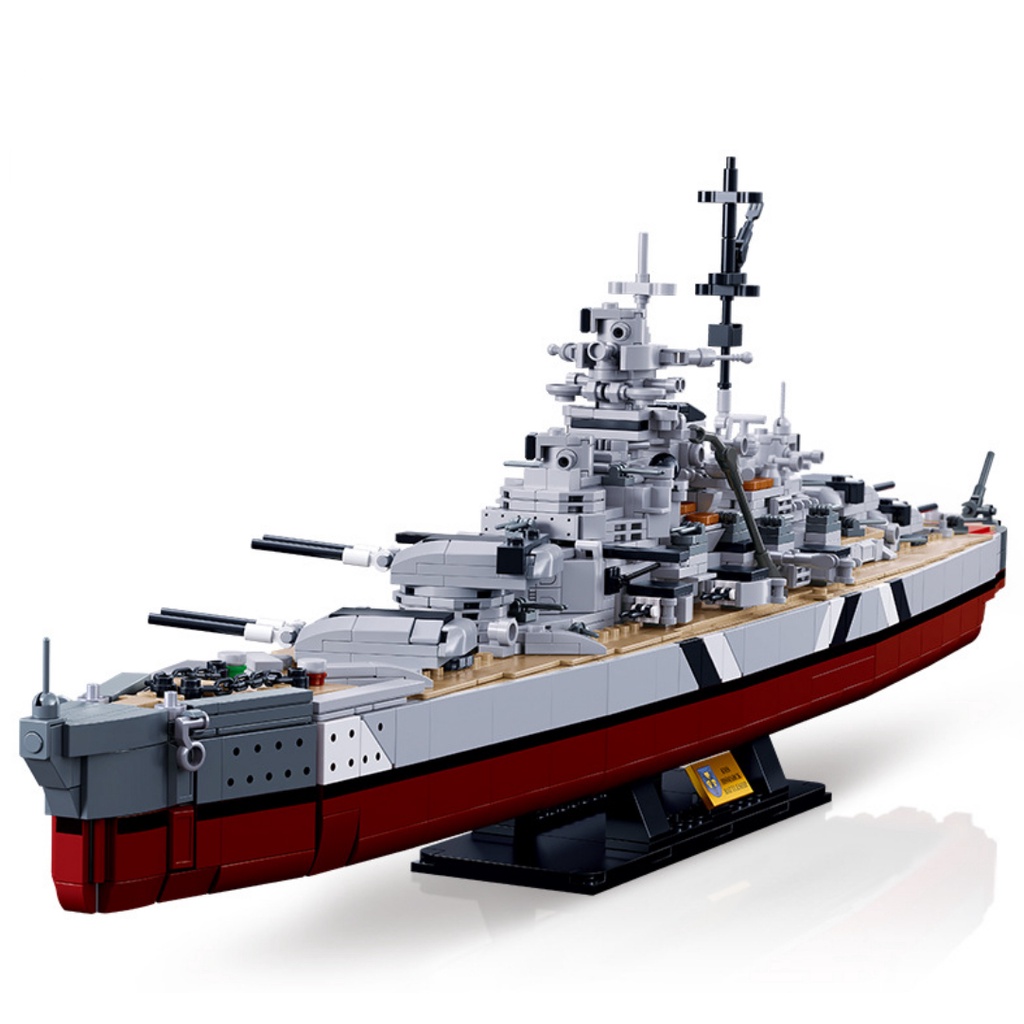 1849PCS MOC WW2 2in1 KMS Bismarck Tirpitz Battle Ship Battleship Model ...