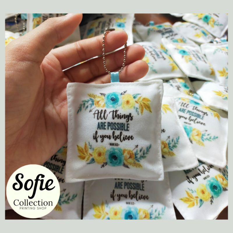 Personalize Pillow Keychain 2.5 by 2.5 inches (send me the layout ...