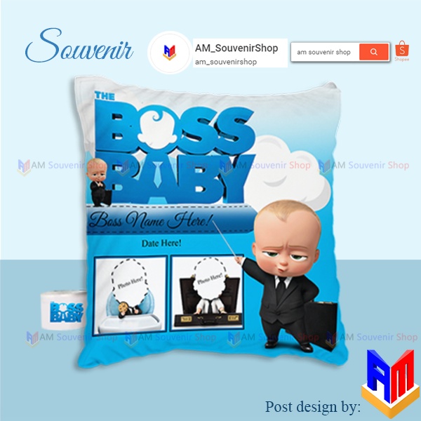 Boss Baby Square Pillow / On the Go Birthday Souvenir Design / AM ...