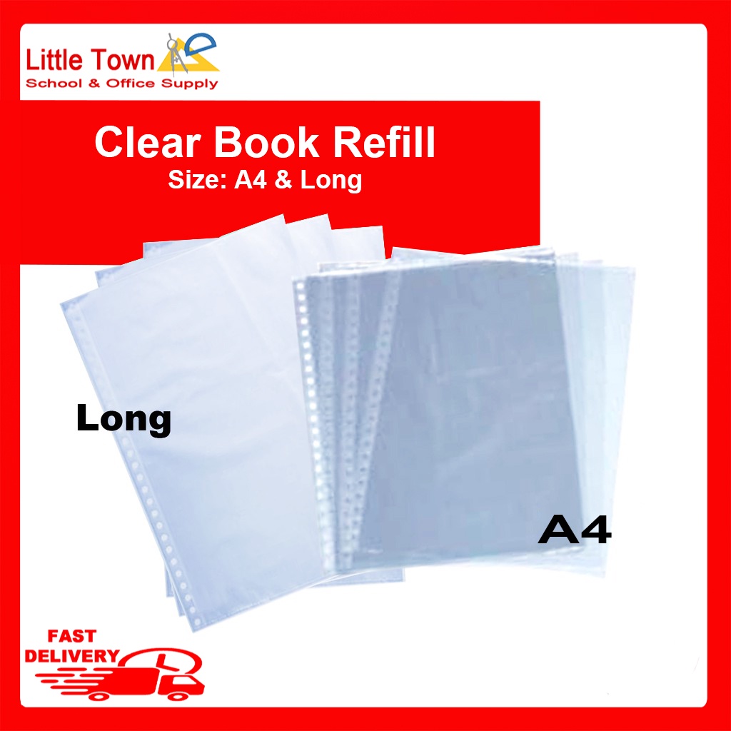 Clear book refill 10sheets A4 (23 holes) Long (27 Holes) | Shopee ...