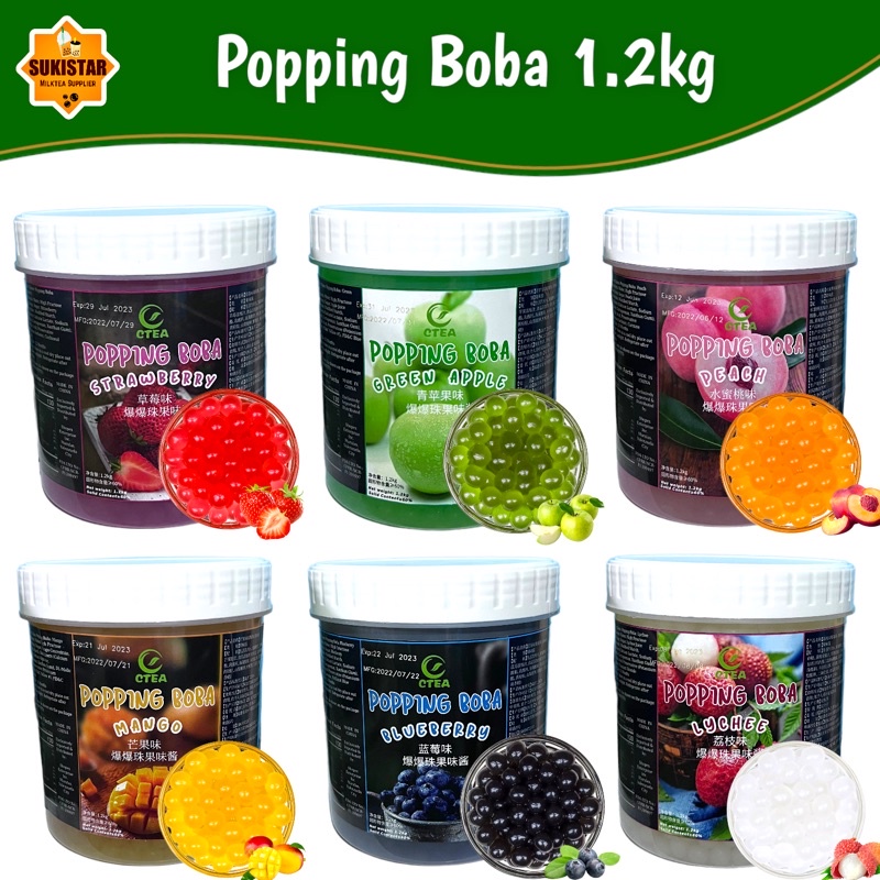 Popping Boba 1.2kg Toppings For Milktea / Cake / And Other Beverages ...