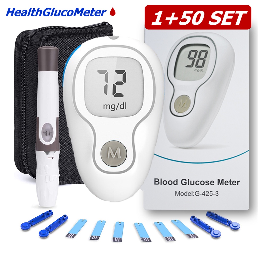 NewAnt 50PCS Blood Glucose Monitor Blood Sugar Test Kit with Strips and ...