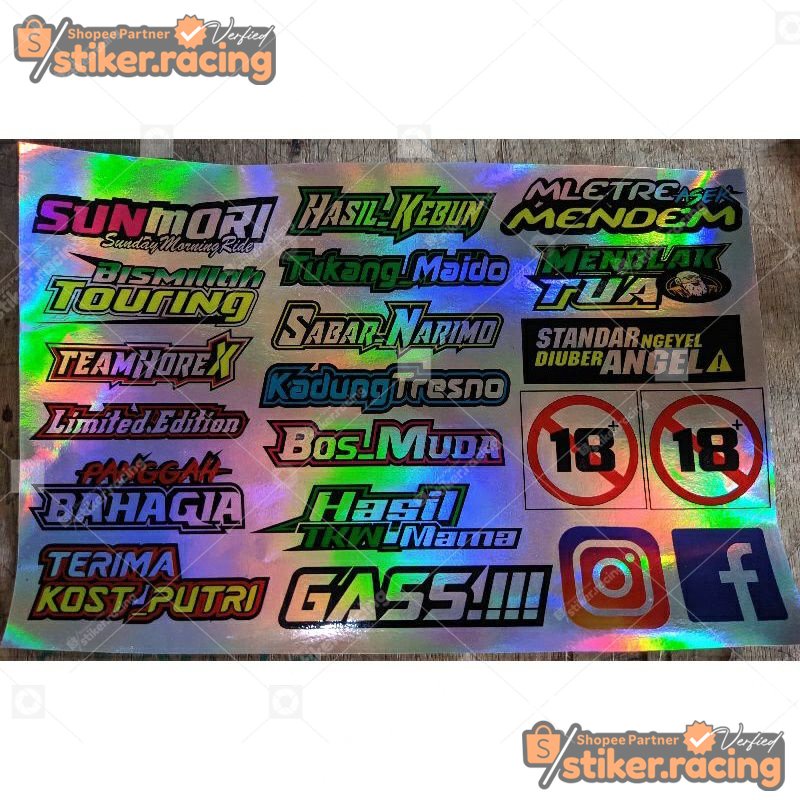 Racing Sticker Pack of RCB Brand Words contains 20 Pcs Racing Sticker ...